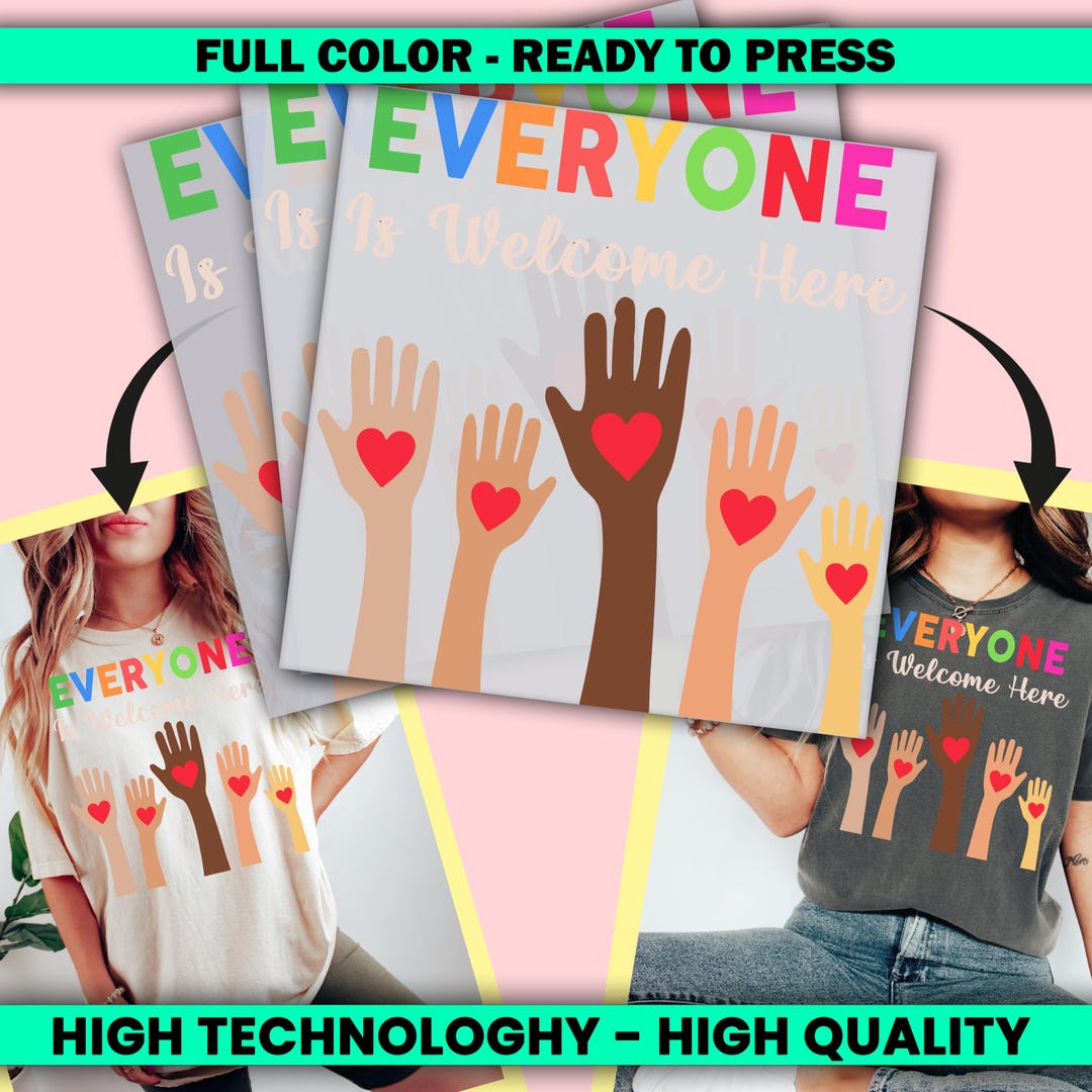 Everyone is Welcome Here DTF Transfer, Idaho Teacher Dtf Ready to Press ...