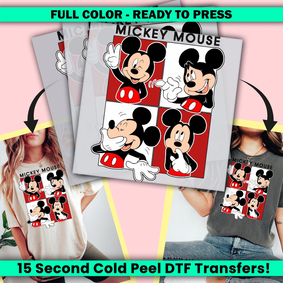 Mickey Mouse DTF Transfer, Disney Ready to Press, Disneyworld ...