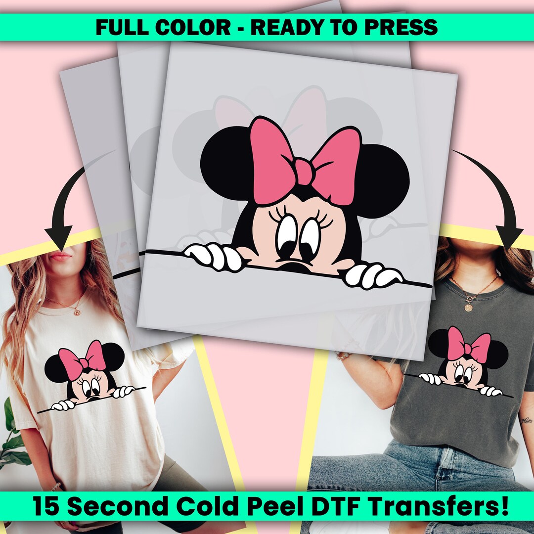 Minnie Mouse DTF Transfer, Ready to Press, Personalized DTF Transfers ...