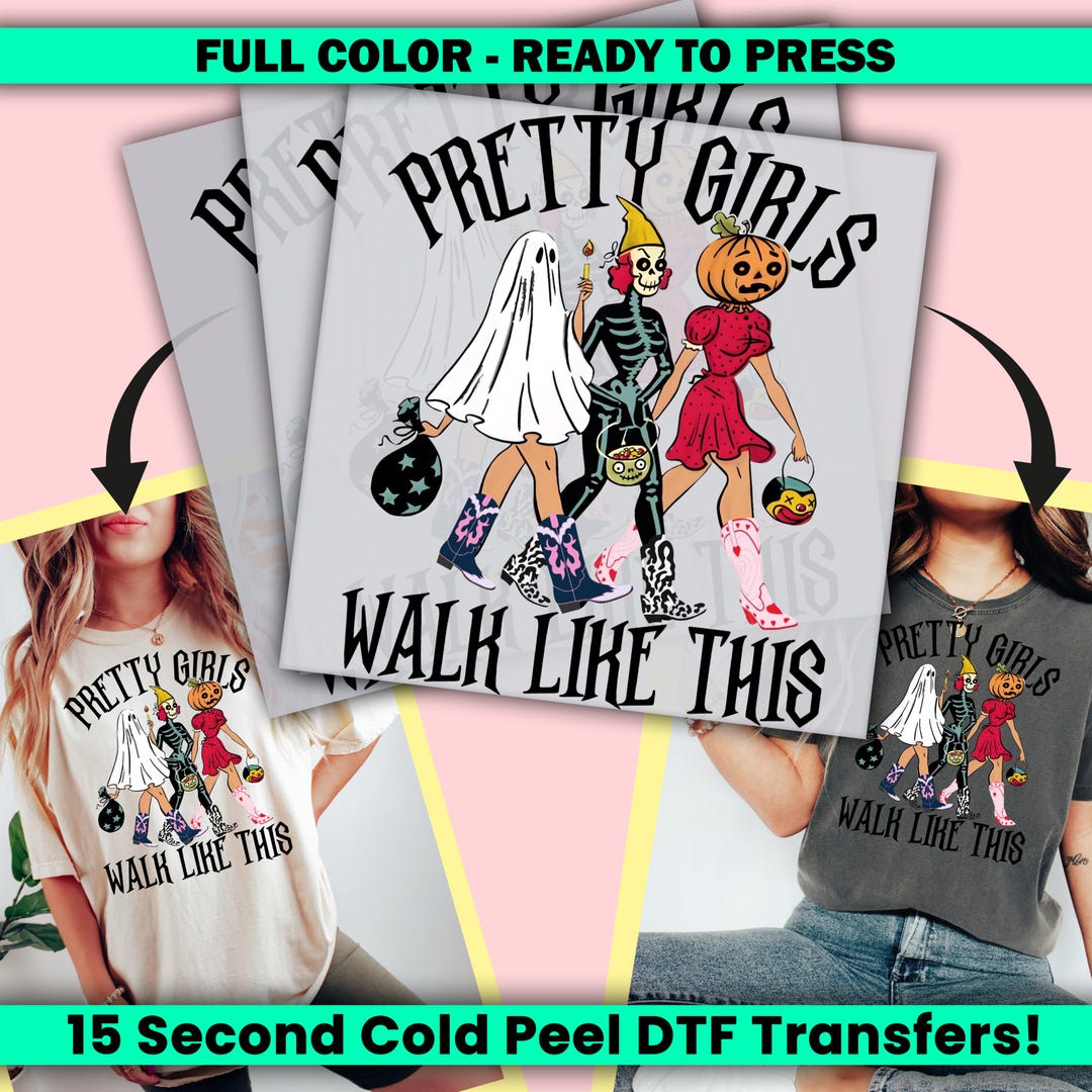 Halloween Women Spooky Design DTF Transfer, Sexy Pumpkin Women Ready to ...