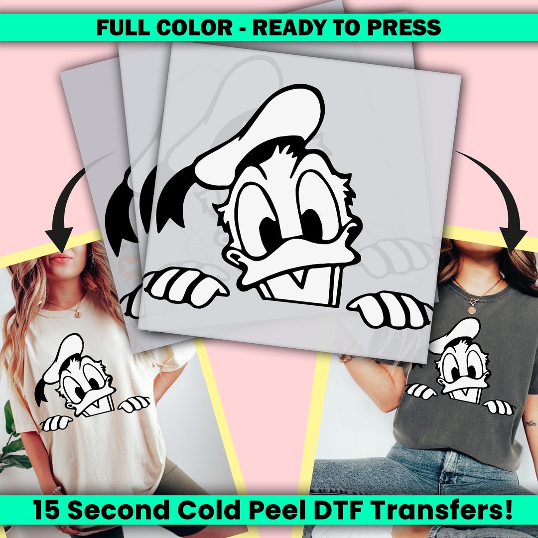 Donald Duck DTF Transfer, Ready to Press, Personalized DTF Transfers ...