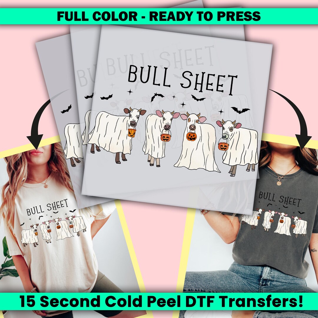 Bull Sheet Halloween Design DTF Transfer, Scream Ready to Press ...