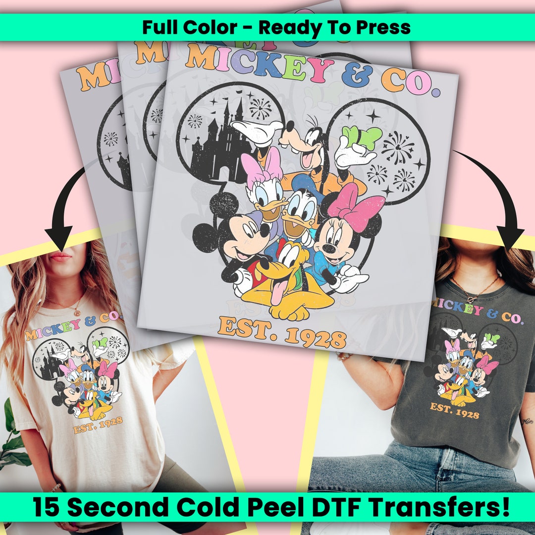 Mickey and Co Disney DTF Transfer, Ready to Press, Disneyworld ...