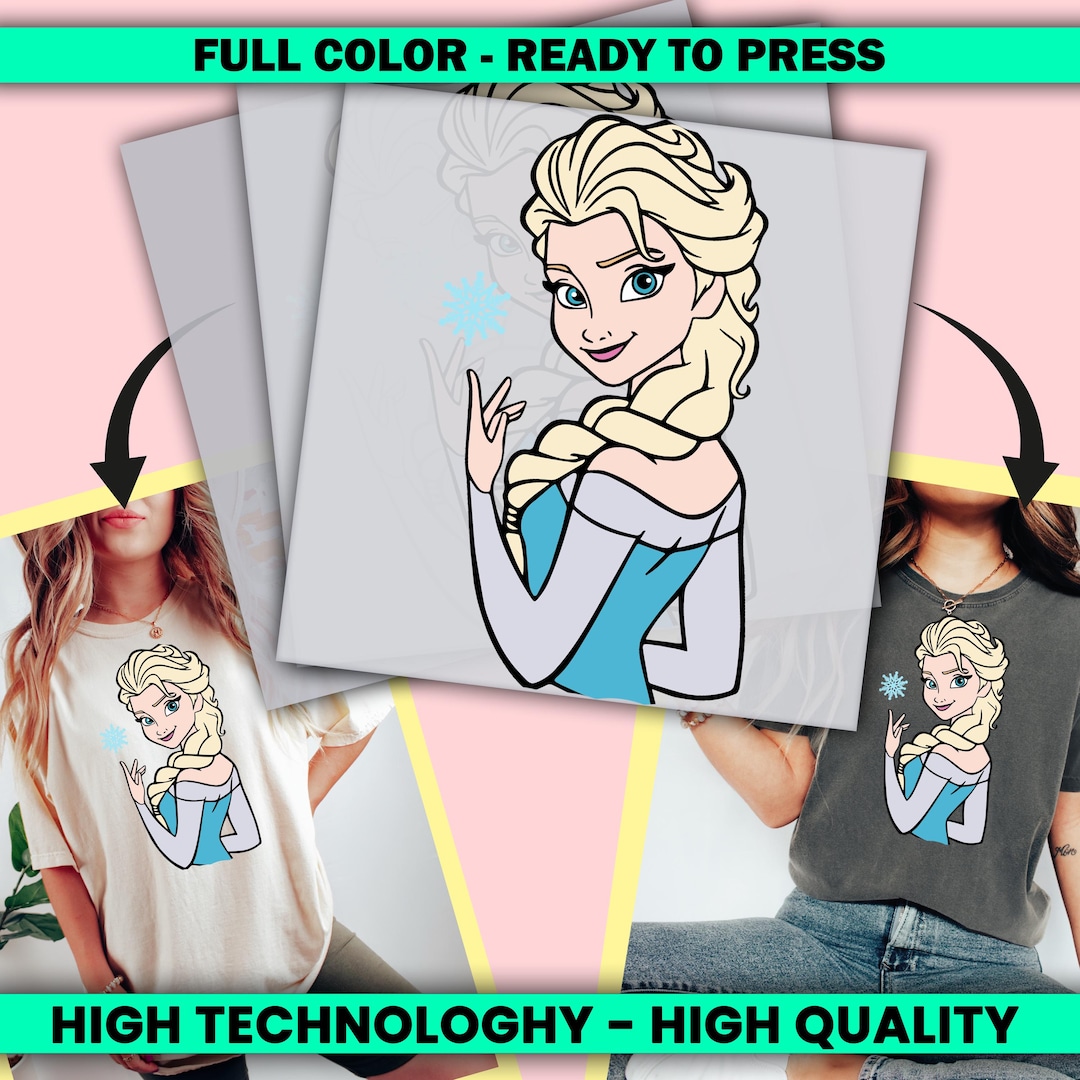 Elsa Disney Princess DTF Transfer, Ready to Press, Personalized DTF ...