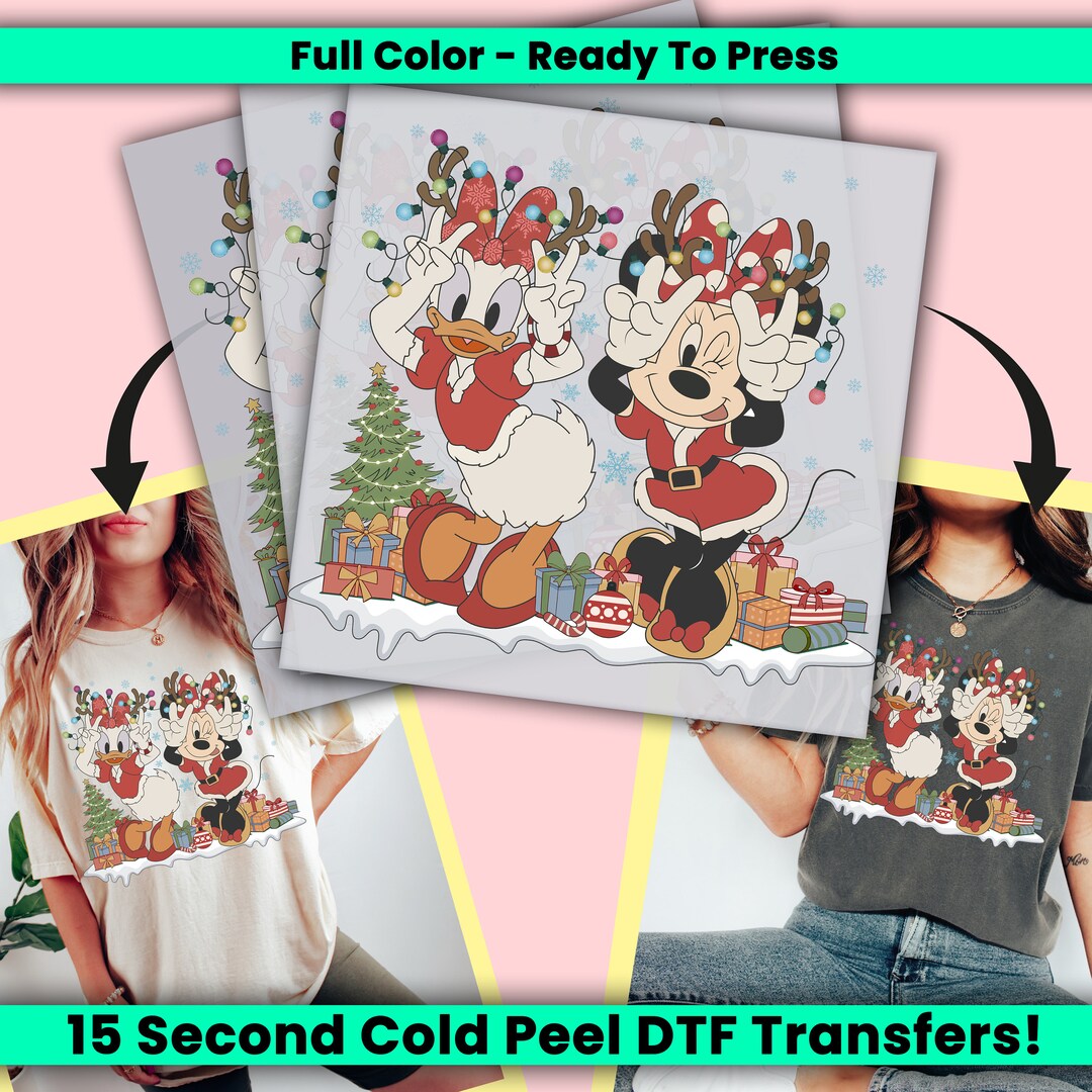 Mickey Mouse and Minnie Mouse DTF Transfer, Ready to Press ...