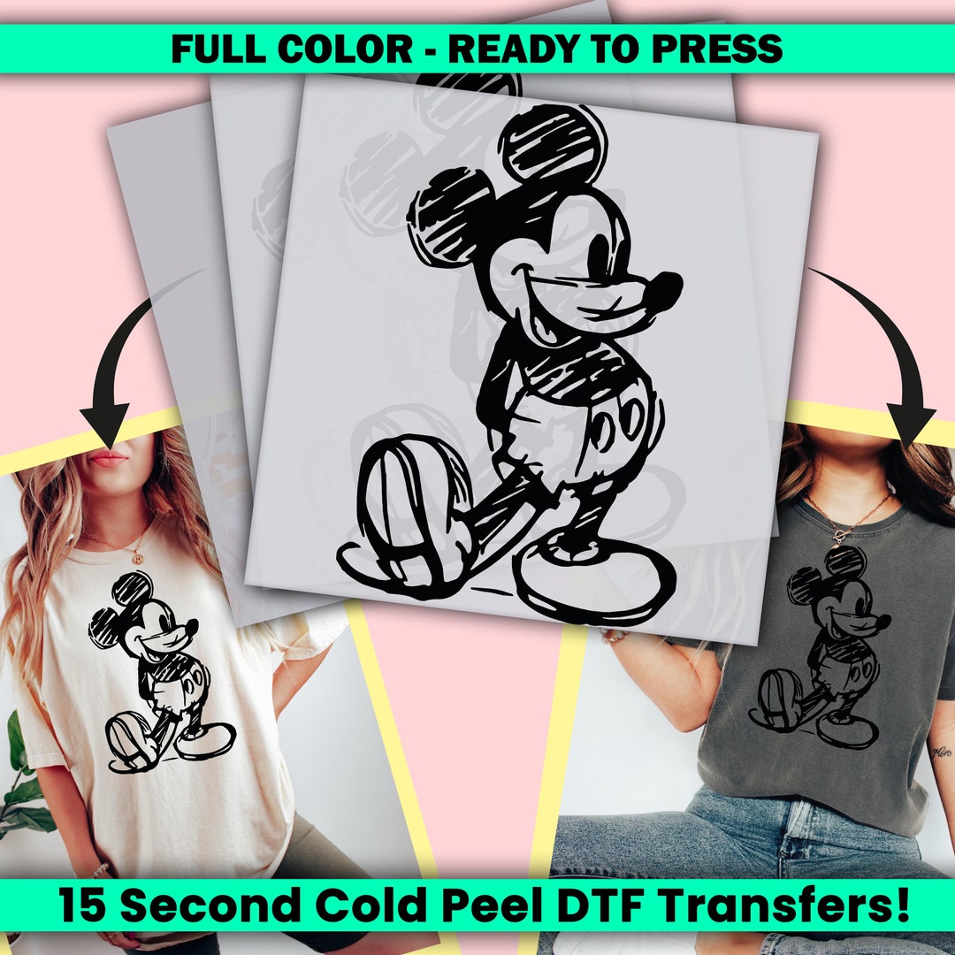Mickey Mouse DTF Transfer, Disney Ready to Press, Disneyworld ...