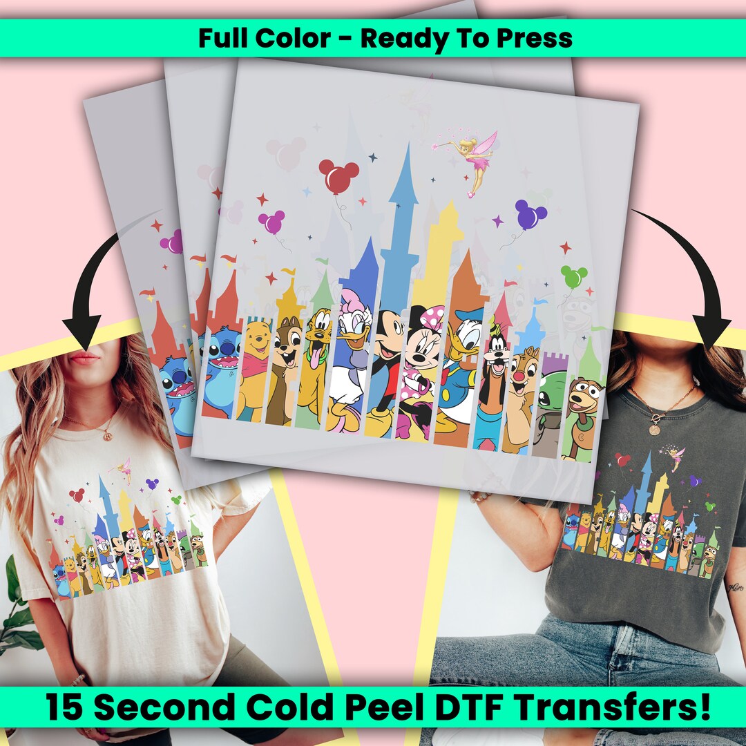 Disney Friends DTF Transfer, Ready to Press, Disneyworld Personalized ...