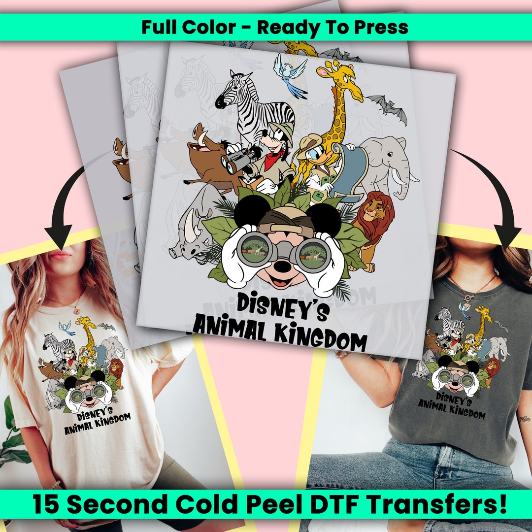 Disney's Animal Kingdom DTF Transfer, Ready to Press, Personalized DTF ...