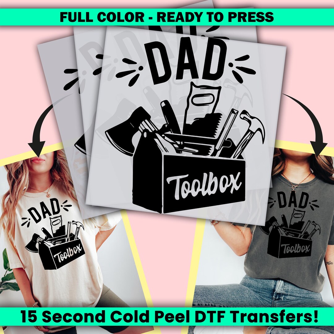 Dad Toolbox Father's Day Ready to Press, Personaliz DTF Transfer, High ...
