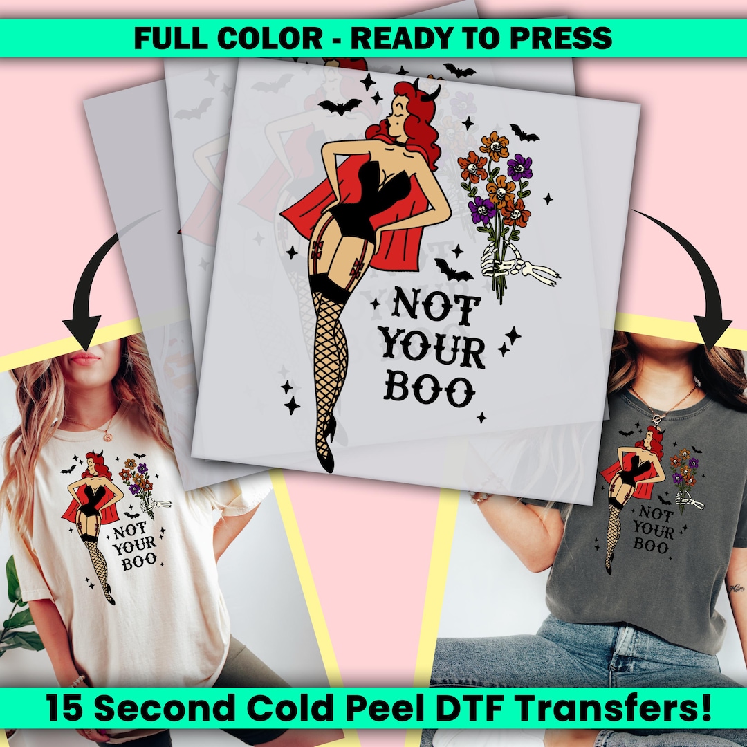 Not Your Boo Halloween Design DTF Transfer, Scream Ready to Press ...