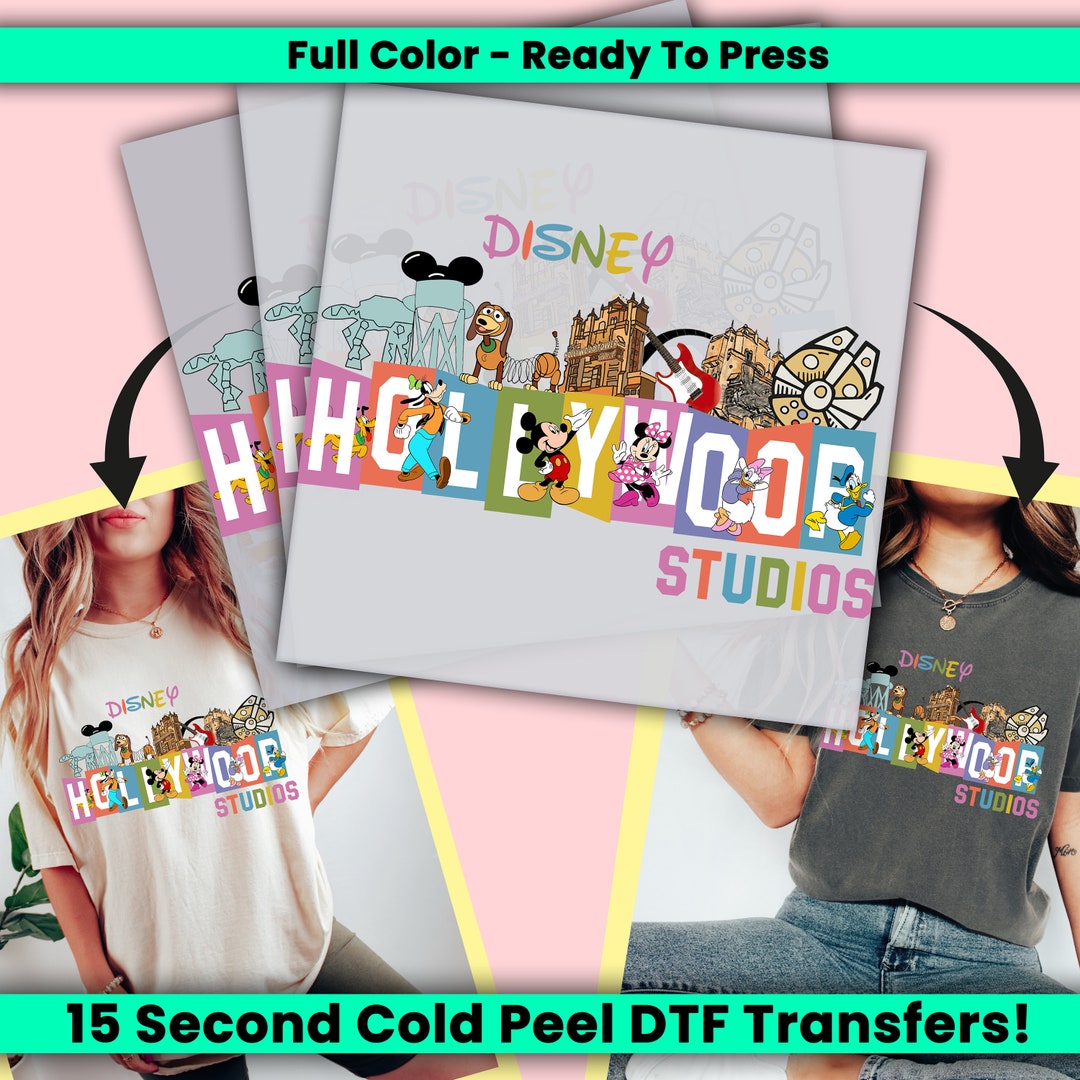Disney Hollywood DTF Transfer, Ready to Press, Disneyworld Personalized ...