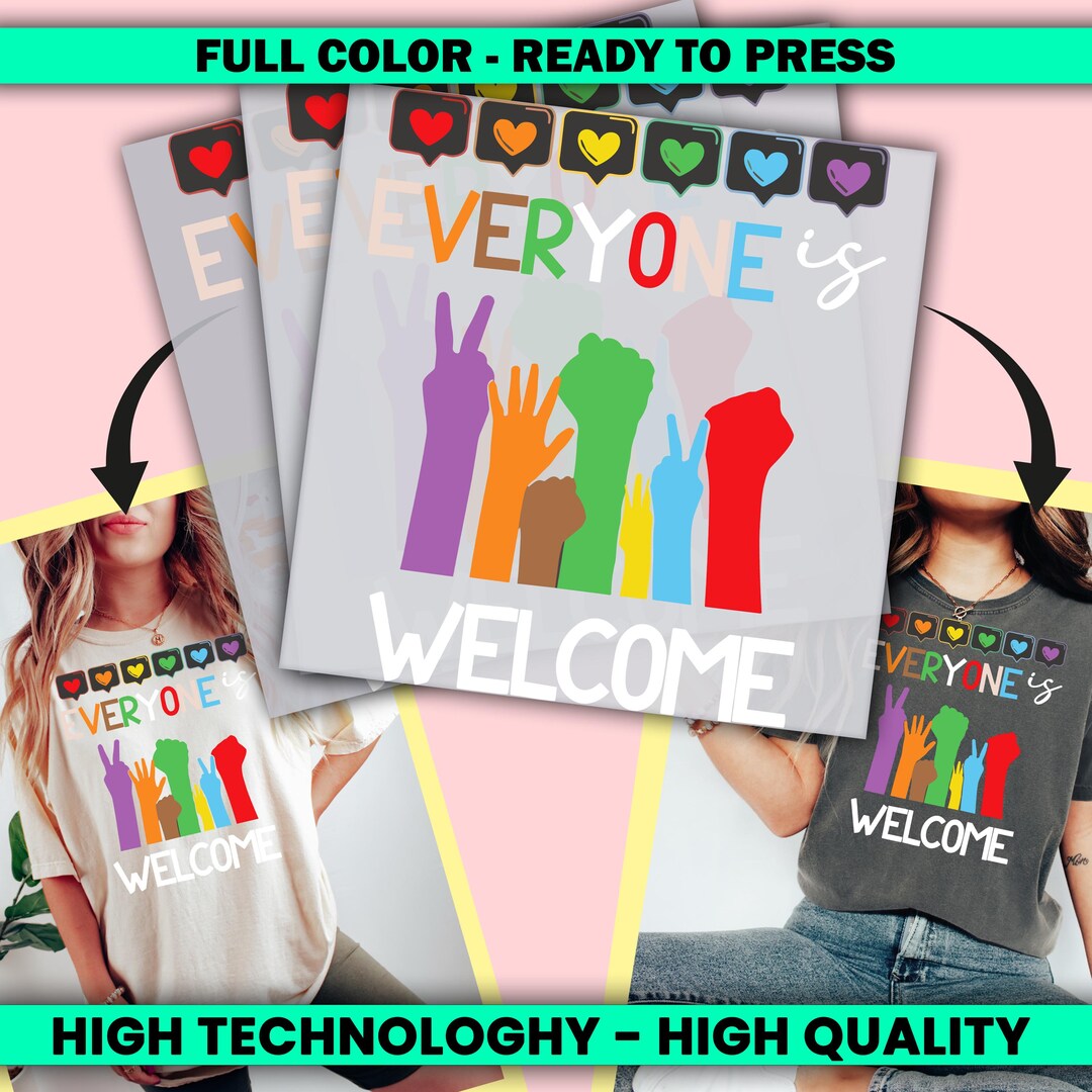 Tout le monde est le bienvenu ici Transfert DTF, Idaho Teacher DTF prêt ...