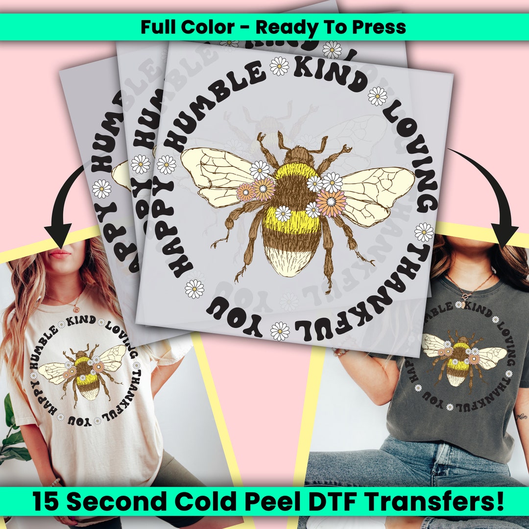 Retro Bee DTF Transfer, Retro Ready to Press, Personalized DTF ...