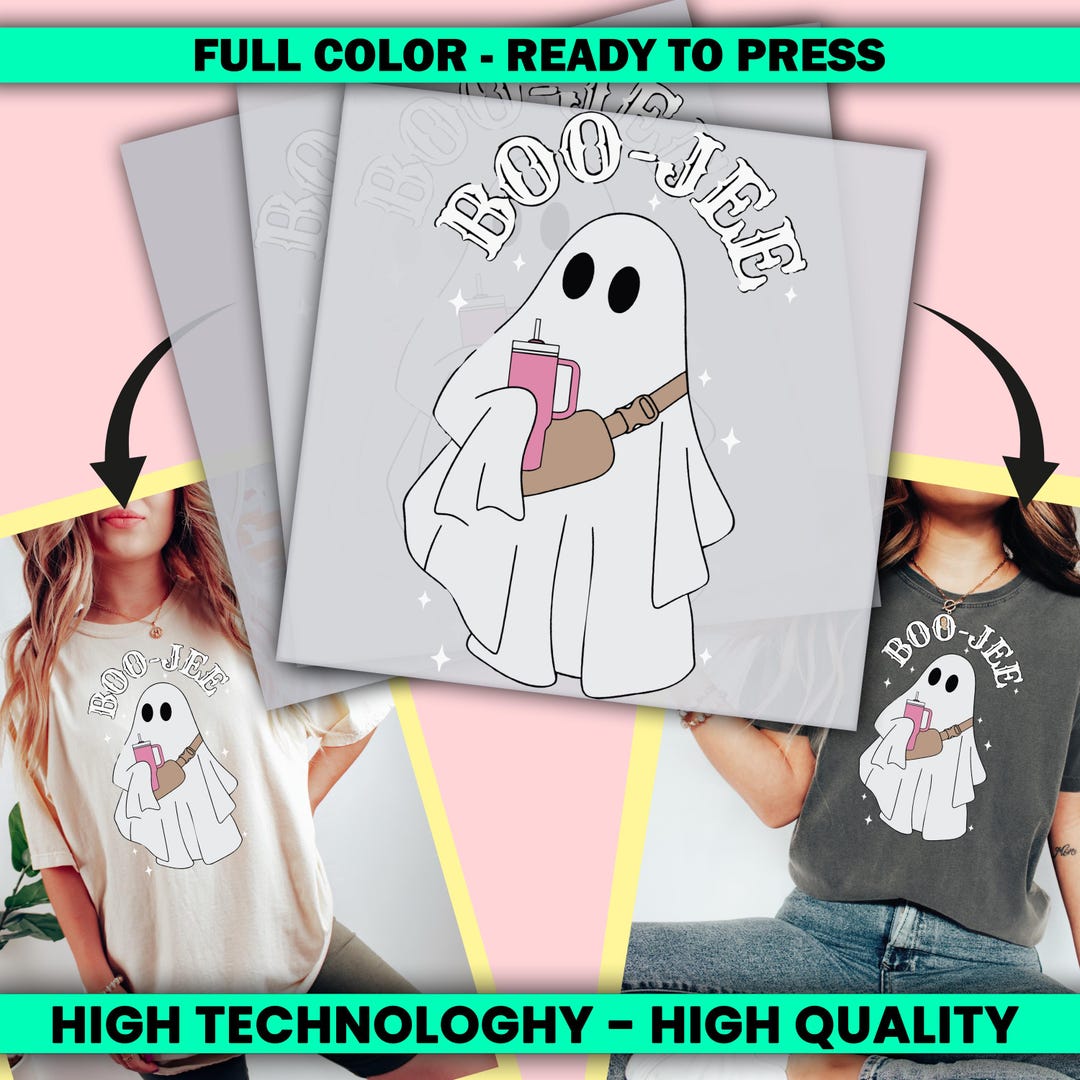 Spooky Season Cute Ghost Halloween DTF Transfer, Boo-jee Ready to Press ...