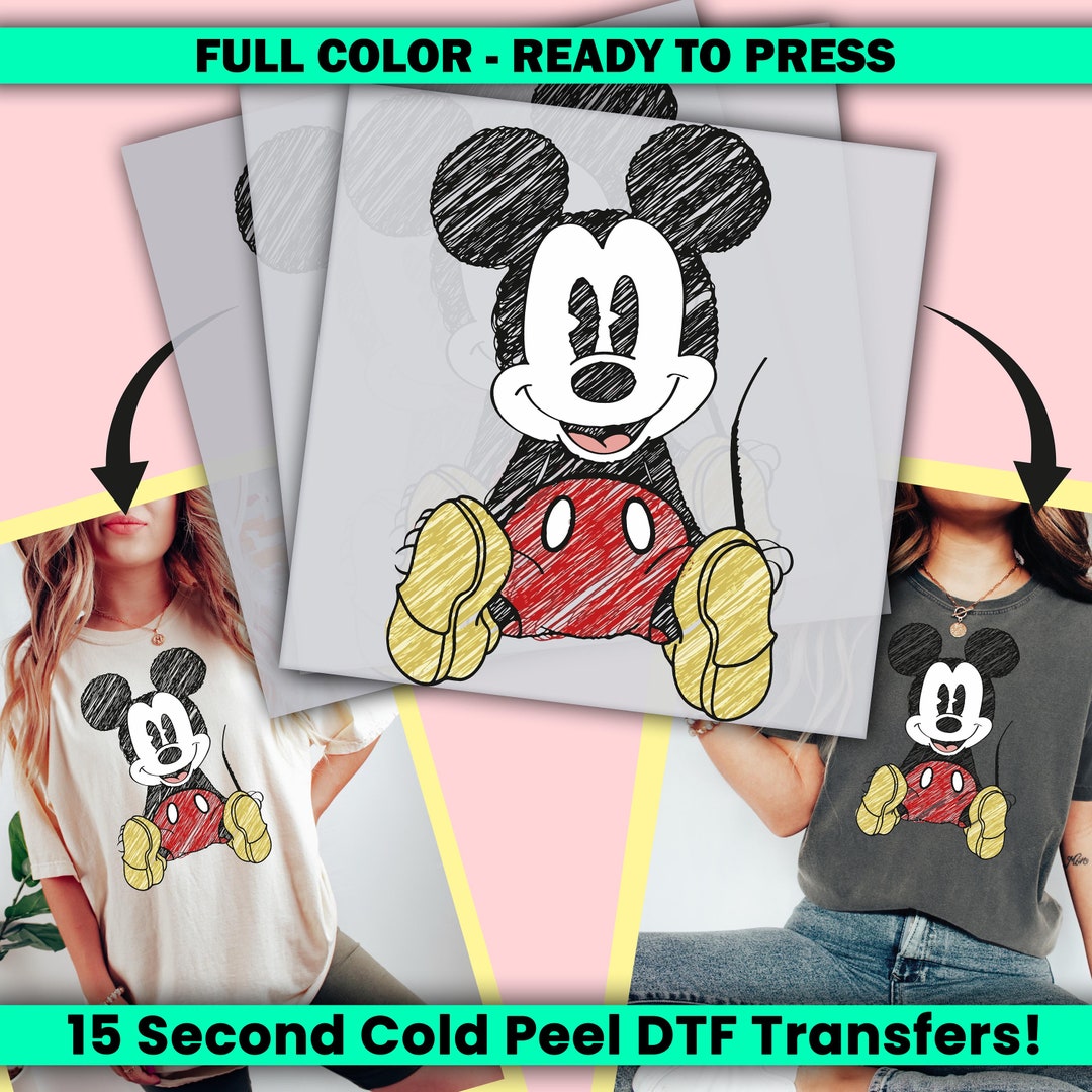 Mickey Mouse DTF Transfer, Disney Ready to Press, Disneyworld ...