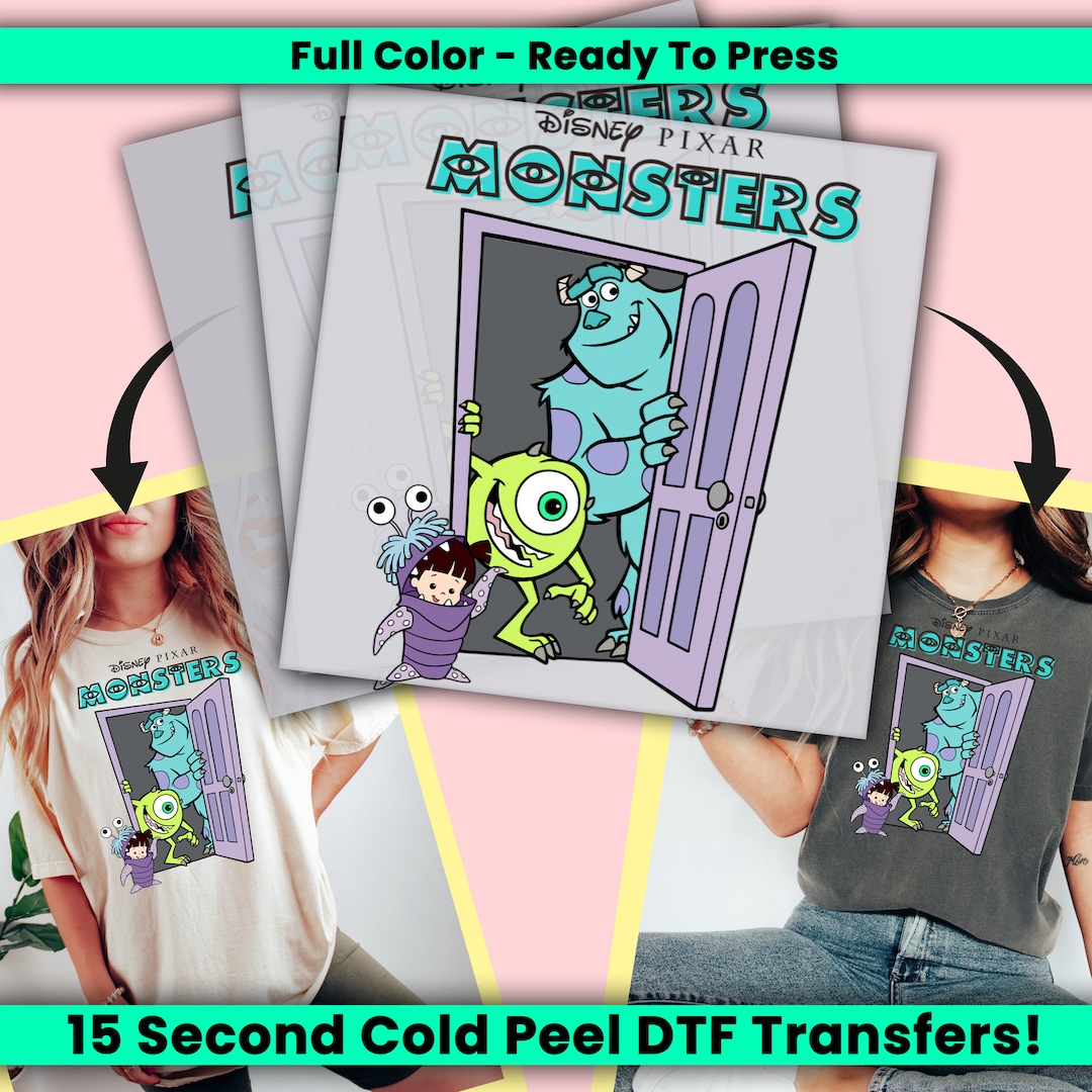 Monsters Disney DTF Transfer, Ready to Press, Disneyworld Personalized ...