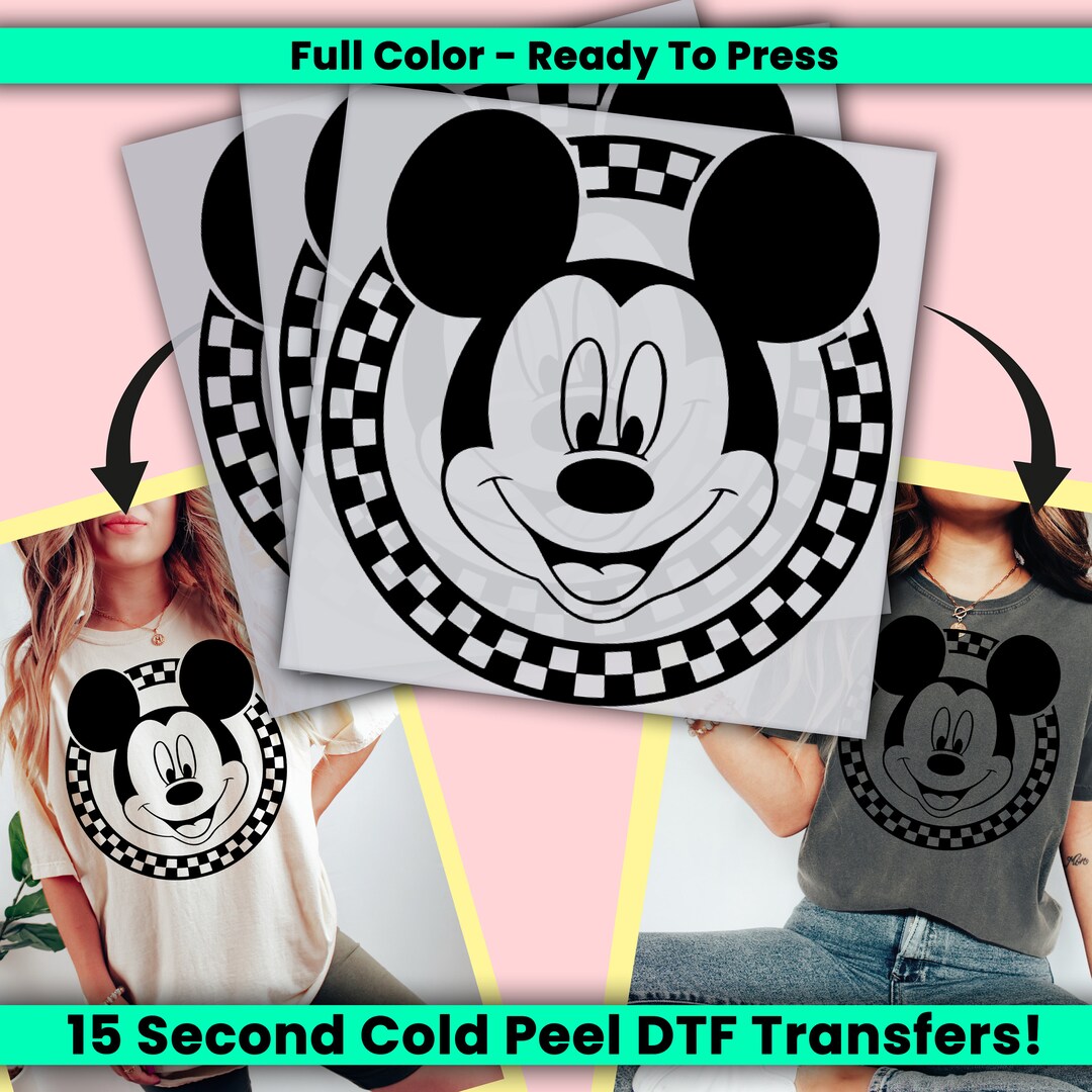 Mickey Mouse DTF Transfer, Ready to Press, Disneyworld Personalized DTF ...