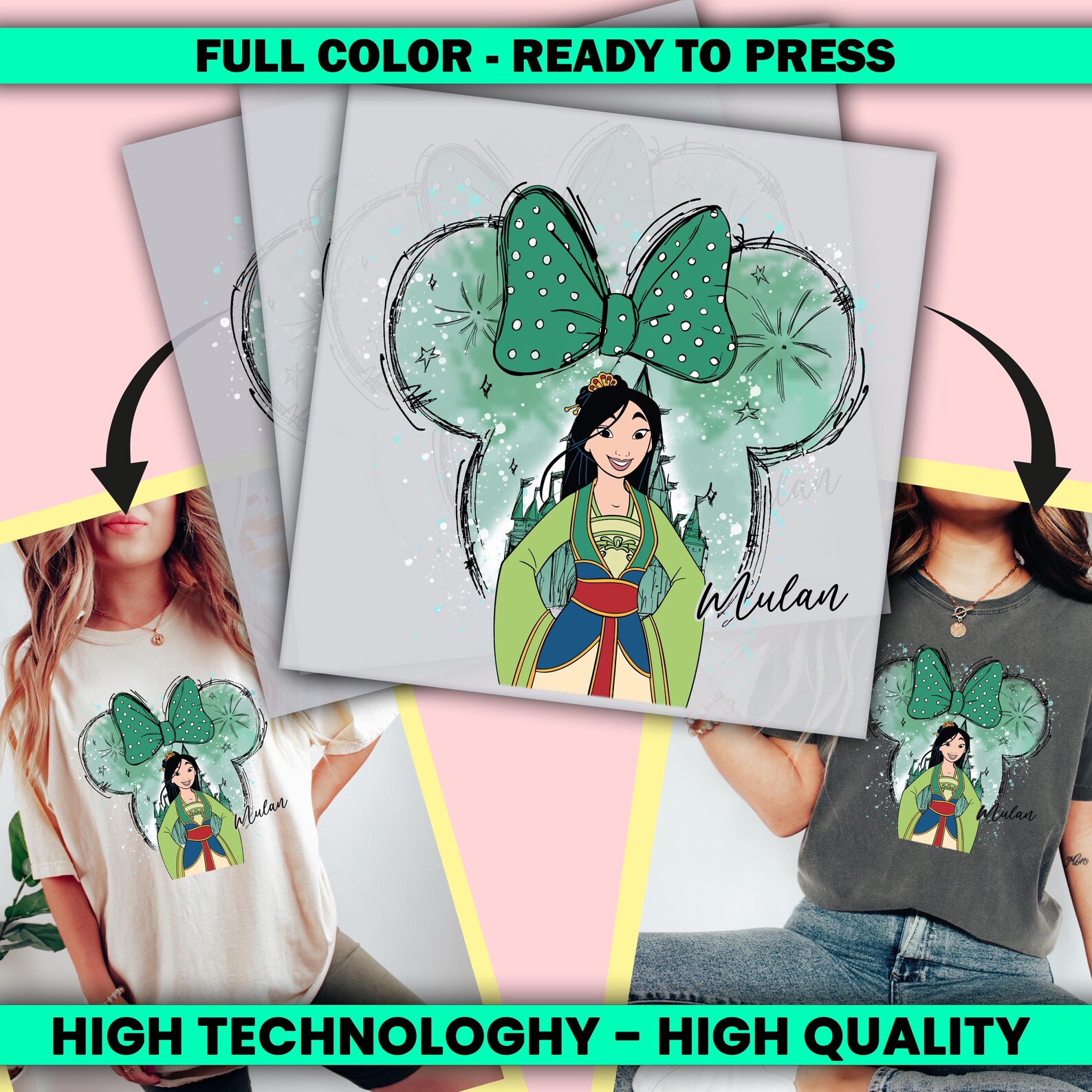 Mulan Disney Characters DTF Iron Heat Transfer - Ssco5070 - Etsy