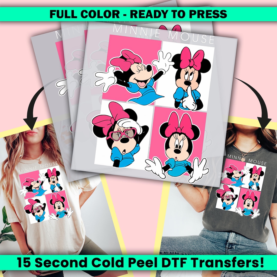 Minnie Mouse DTF Transfer, Disney Ready to Press, Disneyworld ...