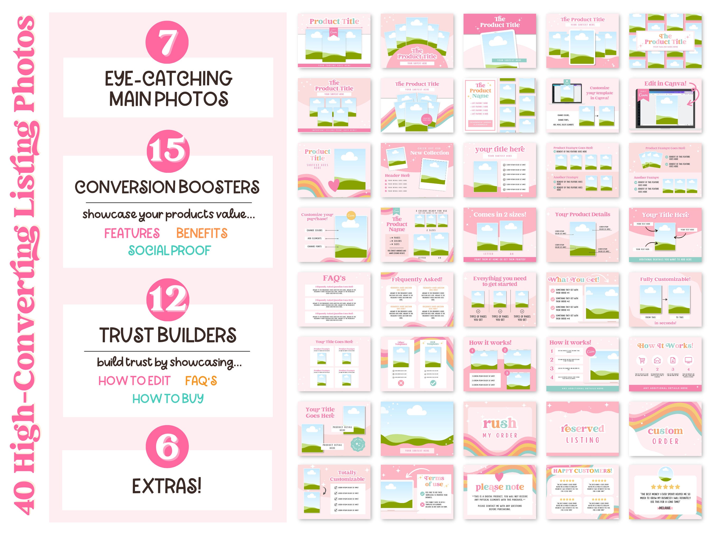 Etsy Listing Video & Photo Template BUNDLE for Digital Products, Etsy ...