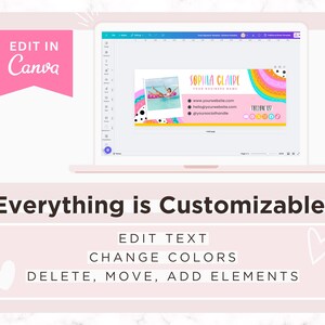 Pink Email Signature Template Canva | Cute Email Signature for Teacher ...