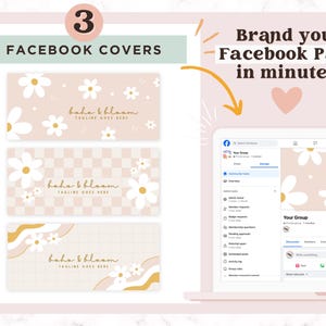 Daisy Facebook Cover Template, Business Facebook Group Cover, Flower ...