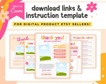 Etsy Digital Product Thank You Template, Digital Download Link Template ...
