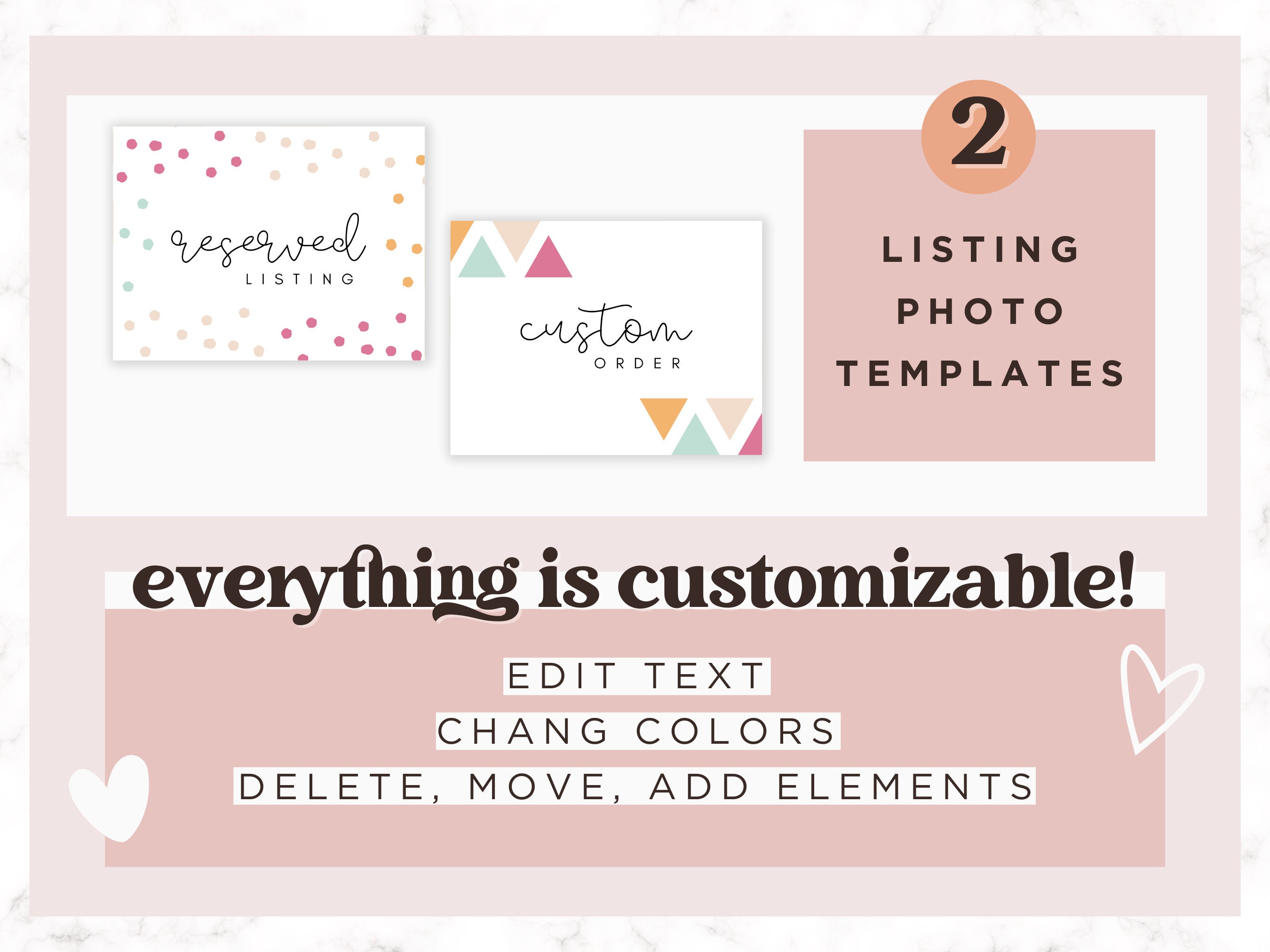 Pastel Etsy Shop Kit Minimal | Canva Etsy Banner Template Simple ...