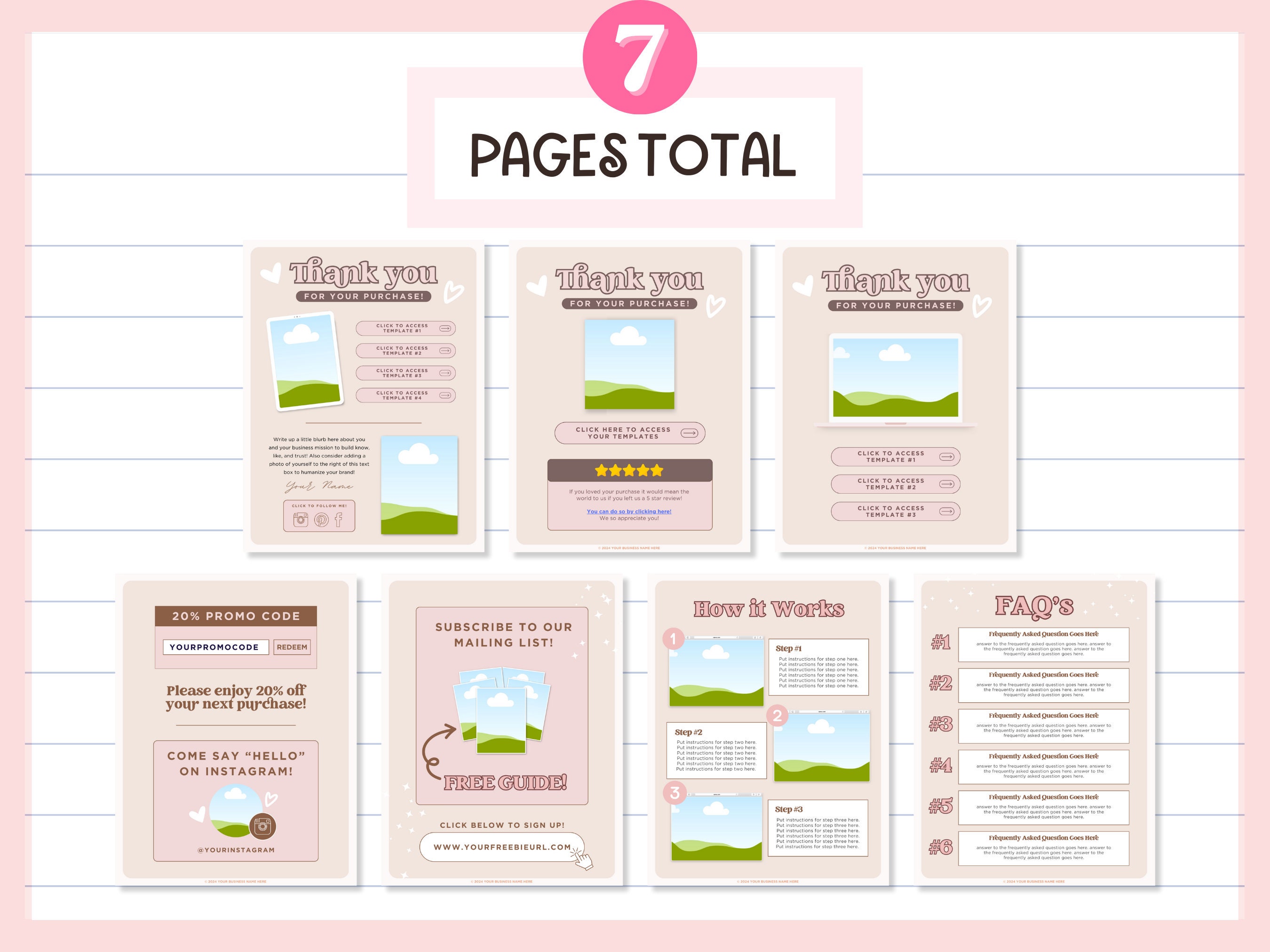 Etsy Digital Product Thank You Template, Digital Download Link Template ...