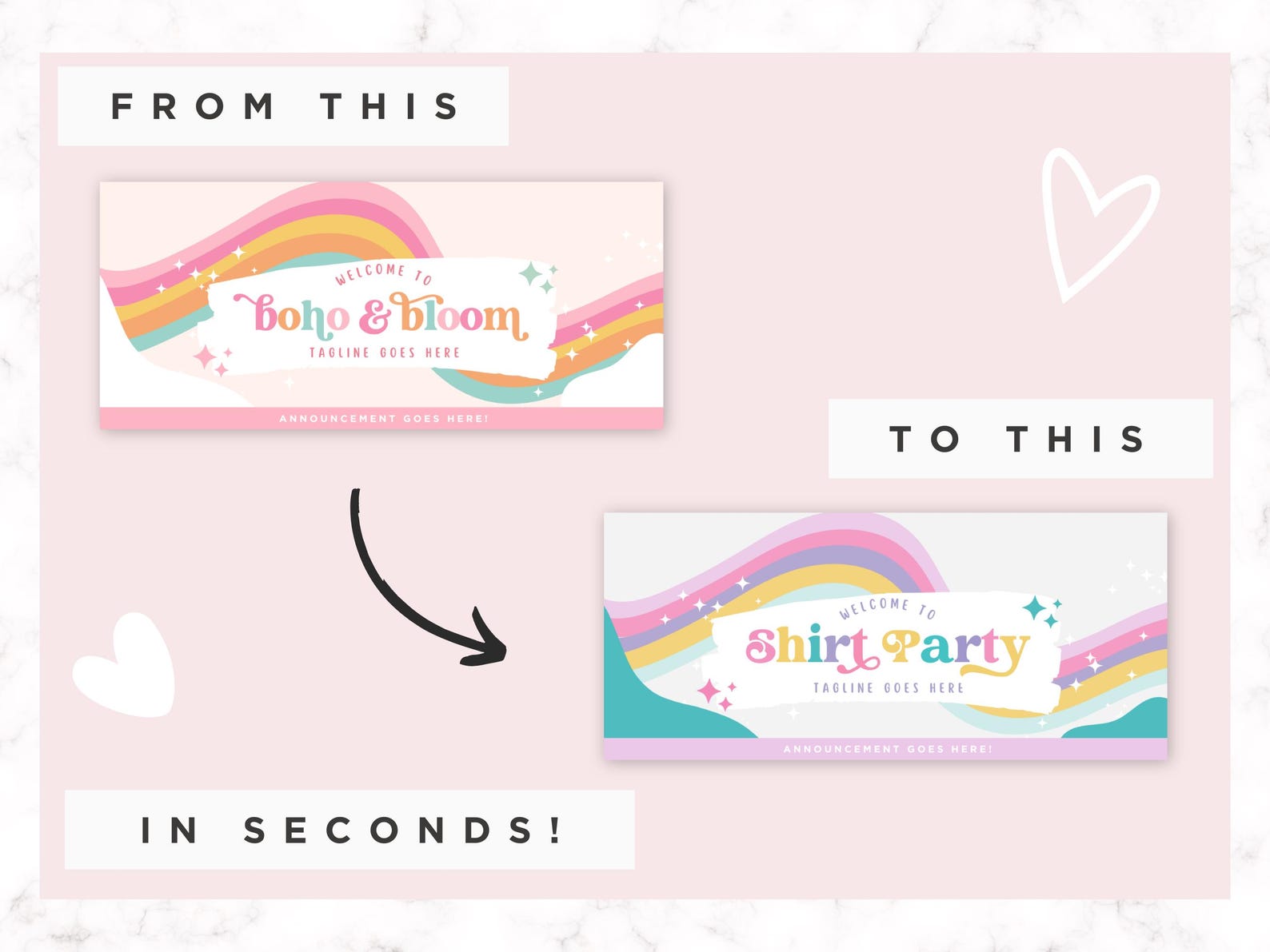 Pastel Facebook Cover Template, Business Facebook Group Cover, Rainbow ...