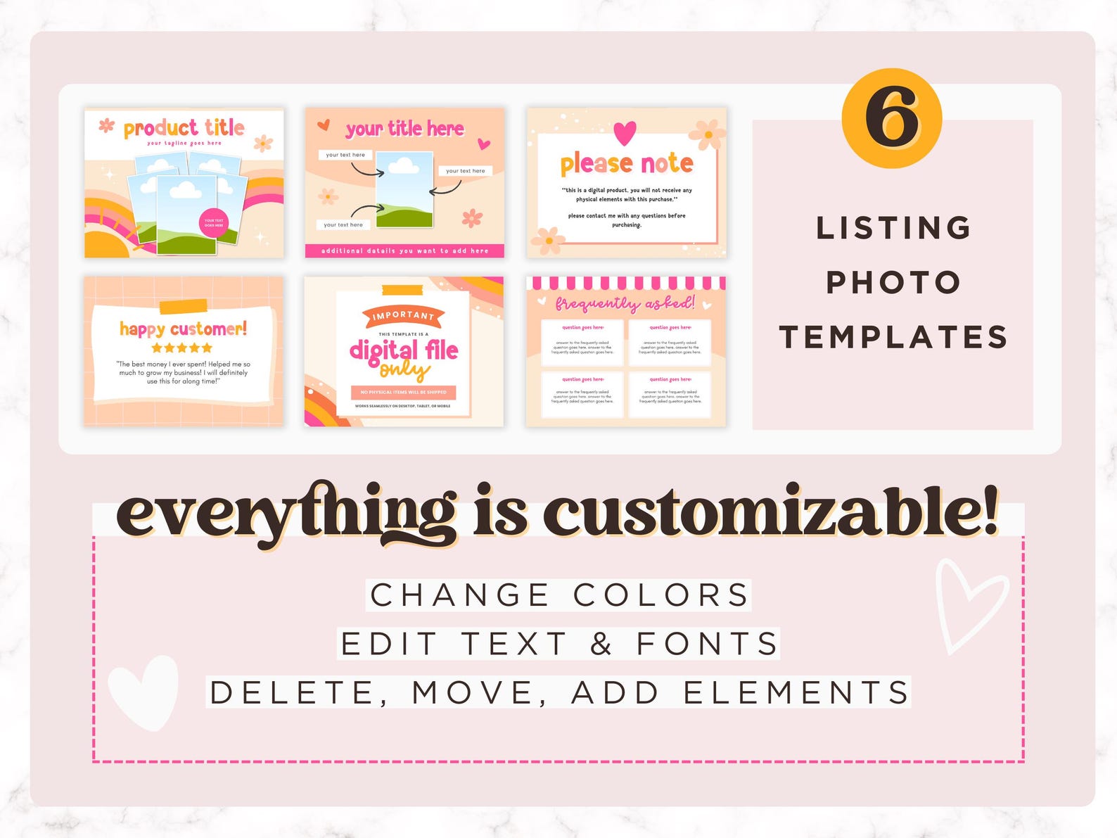 Etsy Shop Kit Pink, Cute Etsy Shop Banner Summer Colors, Fun Bright ...