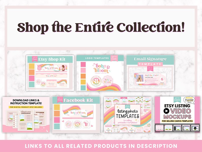 Cute Email Signature Template, Pink Canva Email Template, Boho Email ...