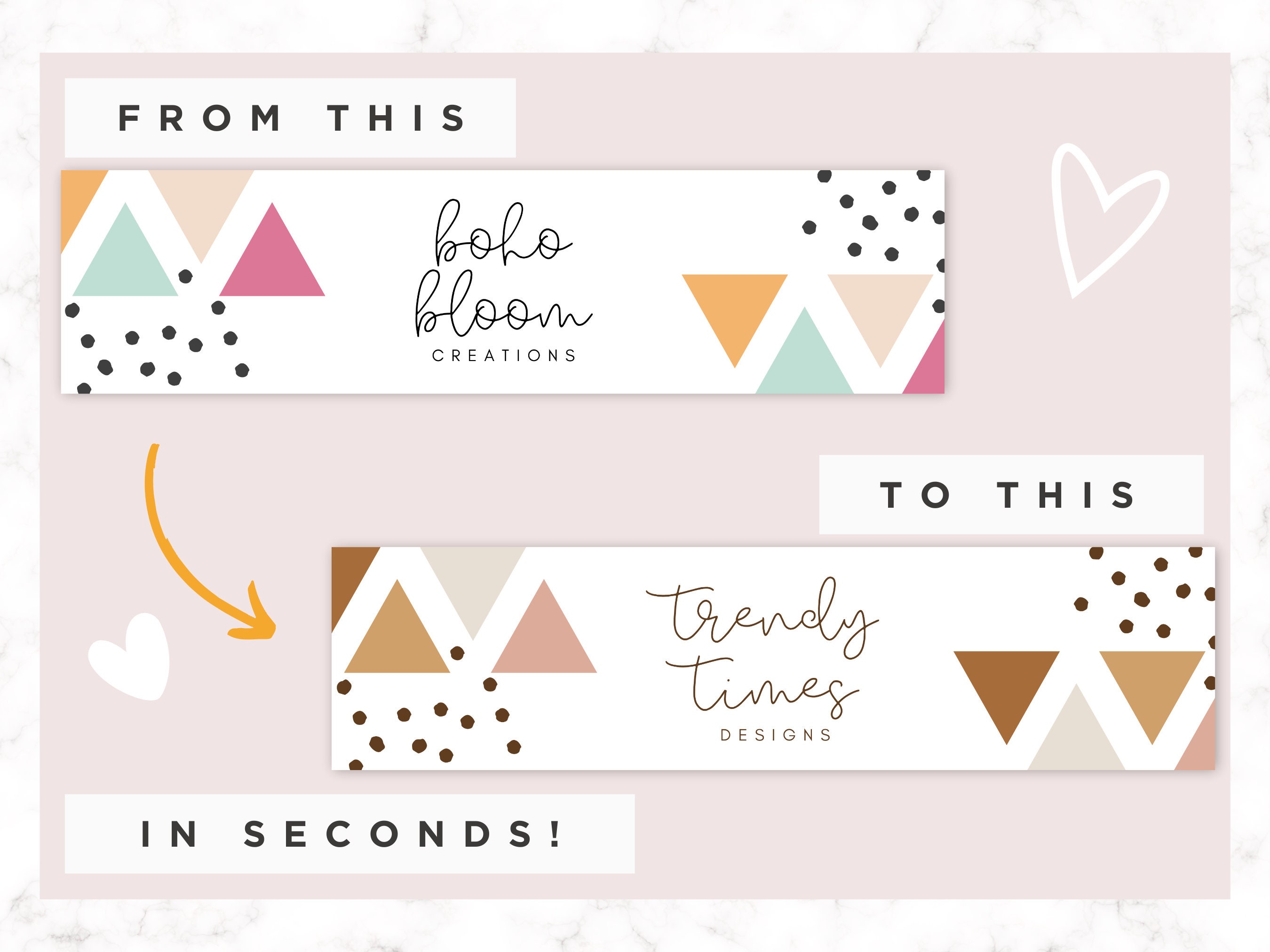 Pastel Etsy Shop Kit Minimal | Canva Etsy Banner Template Simple ...