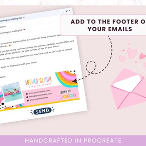 Pink Email Signature Template Canva | Cute Email Signature for Teacher ...