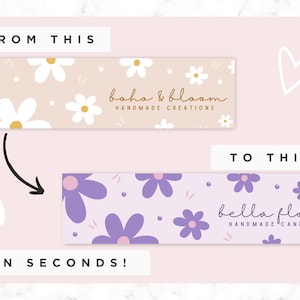 Daisy Etsy Shop Banner Pink, Floral Etsy Shop Kit, Neutral Etsy Banner ...