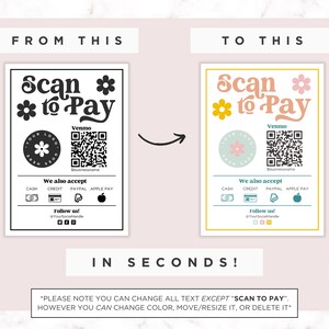Custom QR Code Sign Business | Editable Scan to Pay Template Canva ...
