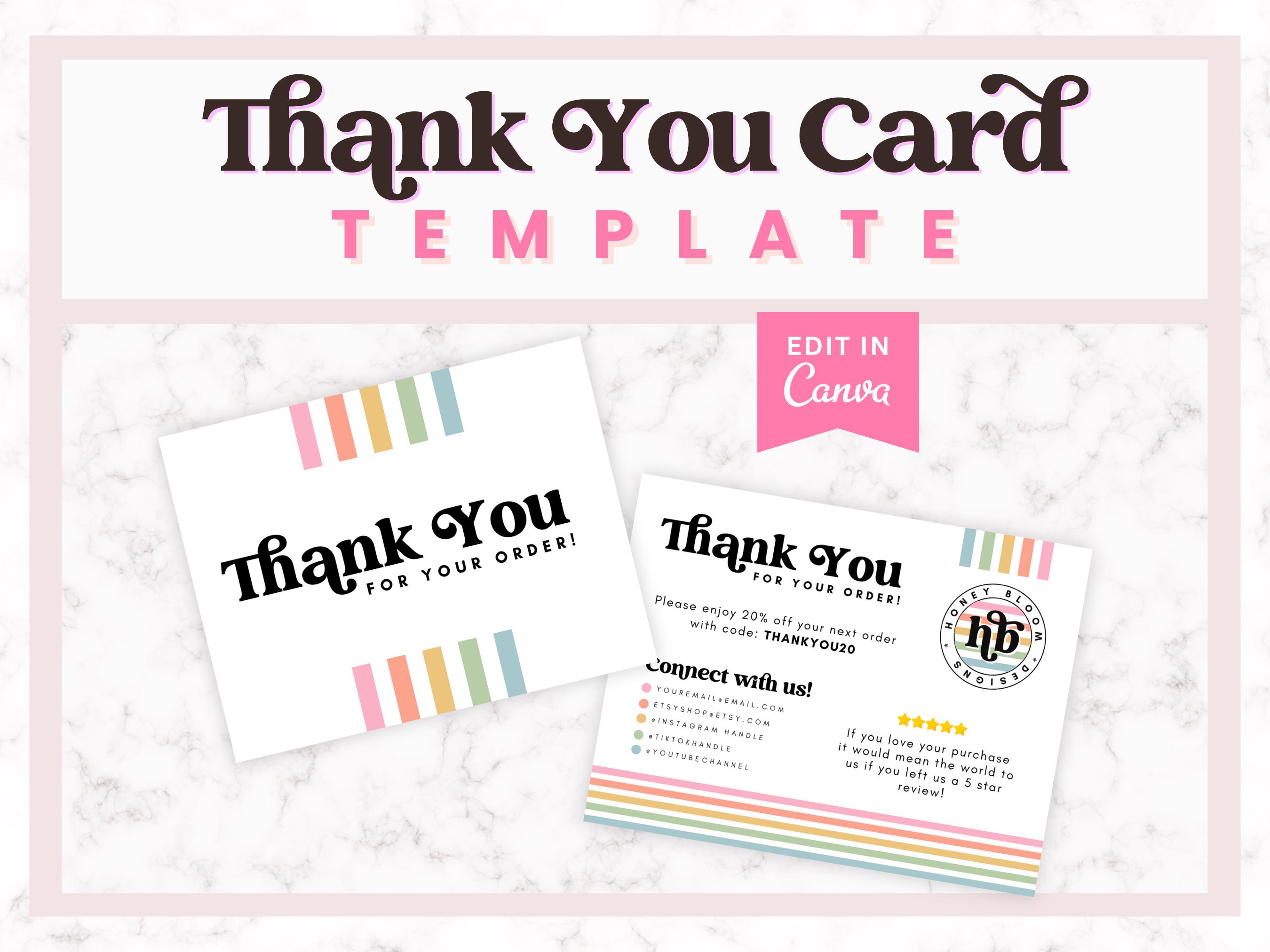 Rainbow Business Thank You Card Templates Minimal, Customer Thank You ...