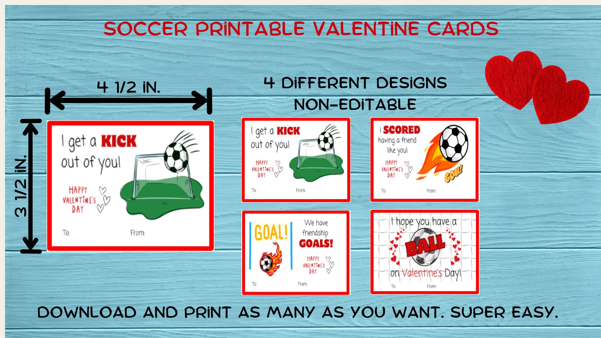 Soccer Valentine Cards - Etsy