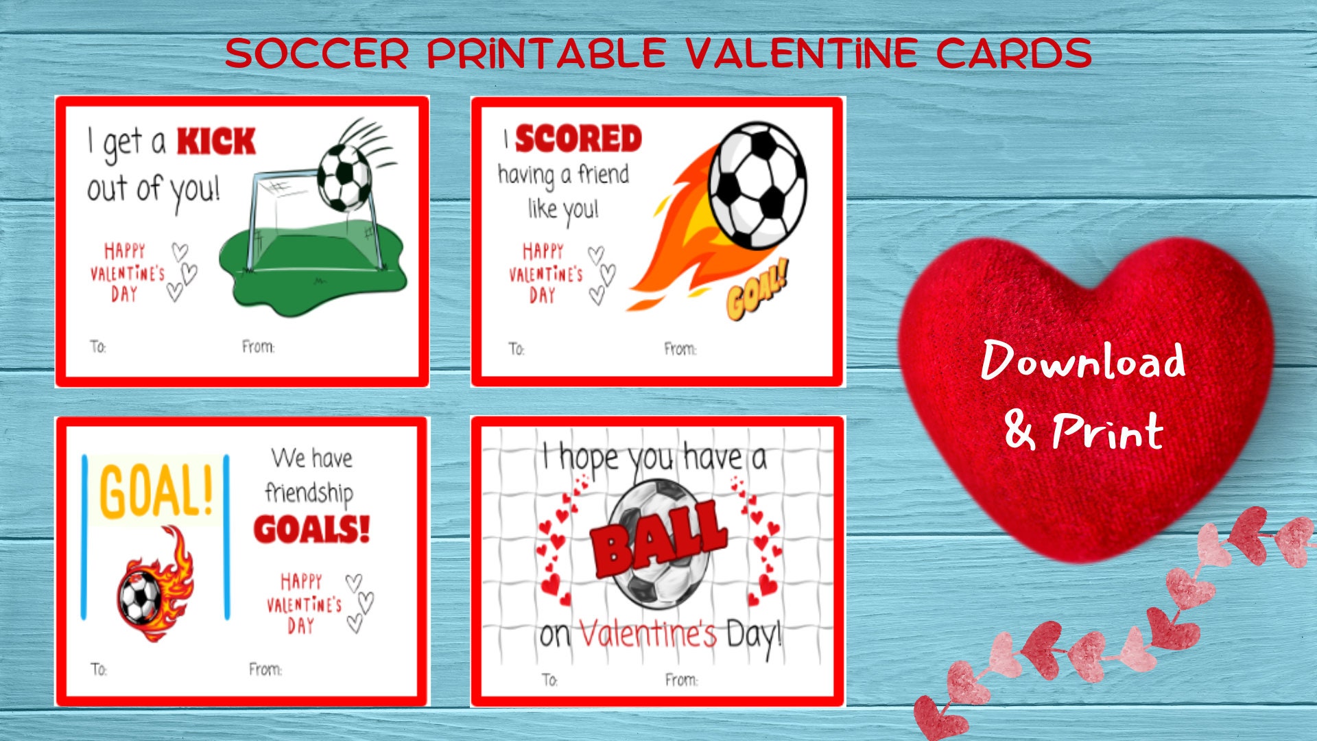 Soccer Valentine Cards - Etsy
