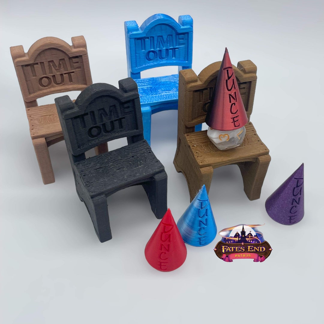 Time Out Dice Chair 3d Printed Dice Chair With Dunce Cap - Etsy