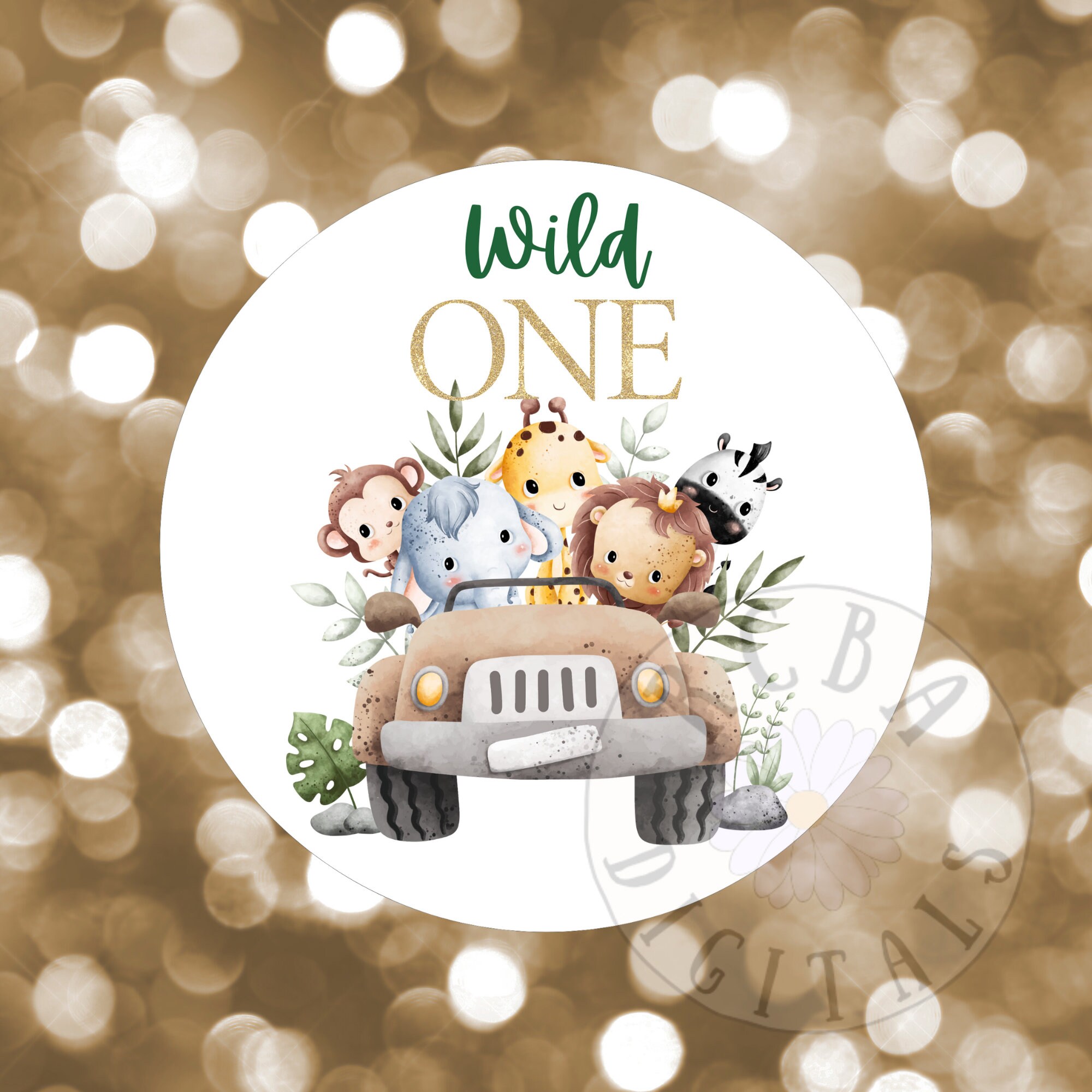 Wild One Sticker, PNG, Sticker, Party Favor, Template, File, Digital ...