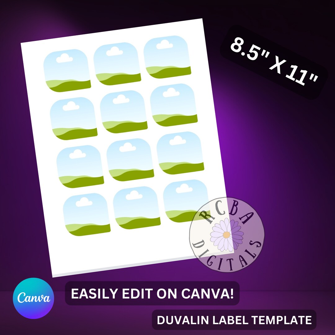 Plantilla de etiqueta Duvalin, Canva editable, bricolaje, imprimible ...