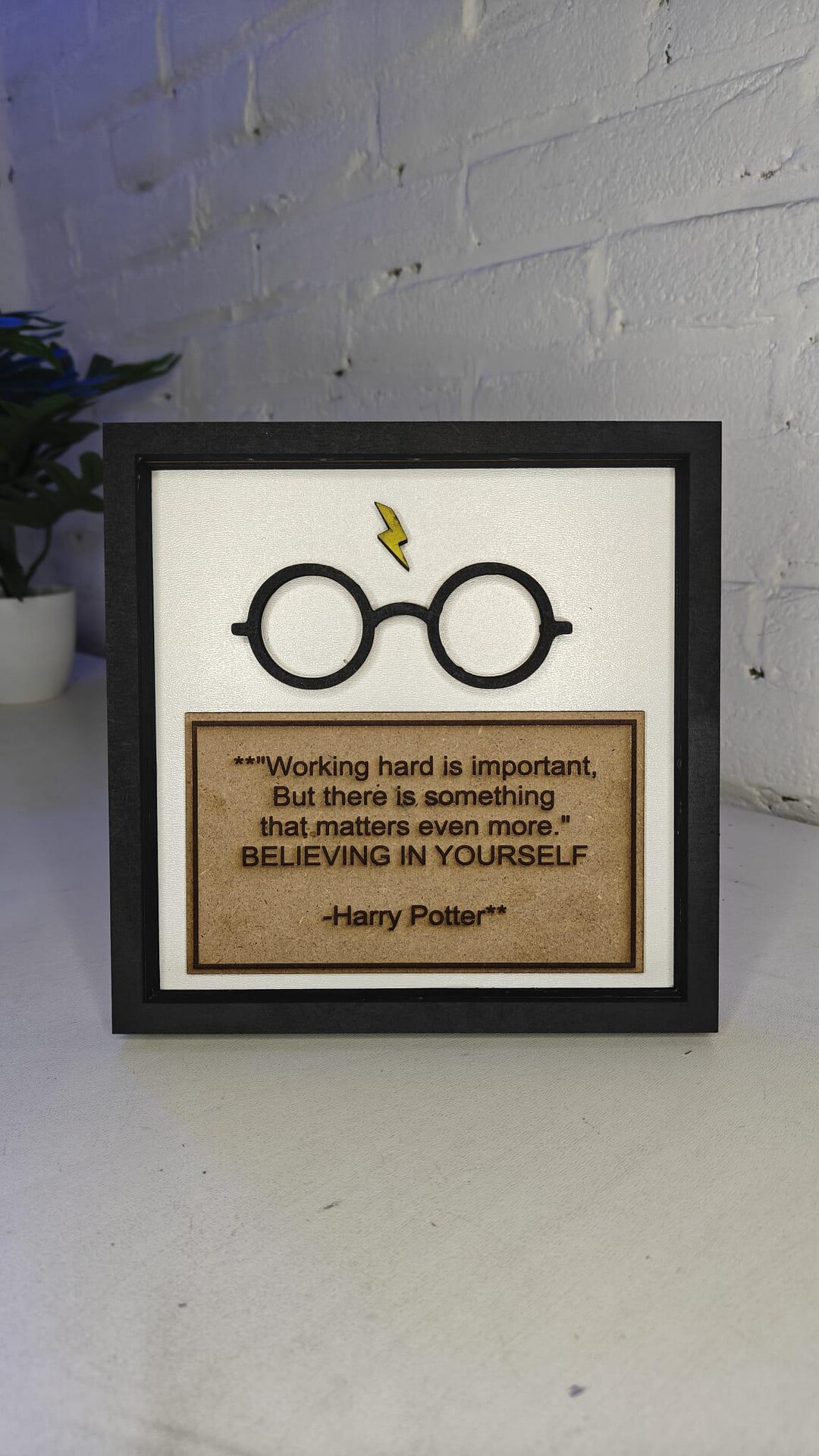 Wizard-inspired Wooden Quote Frame – Handmade Wall Art With Glasses ...