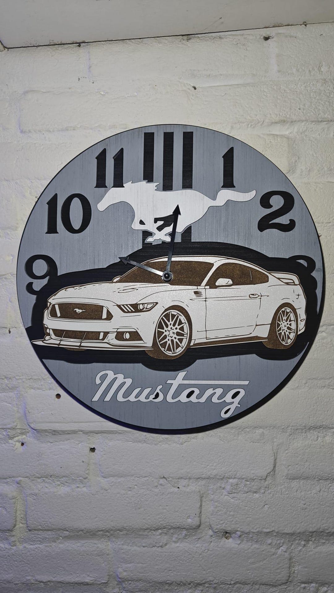 Laser Cut Wooden Ford Mustang Clock – Garage Decor, Car Enthusiast Gift ...