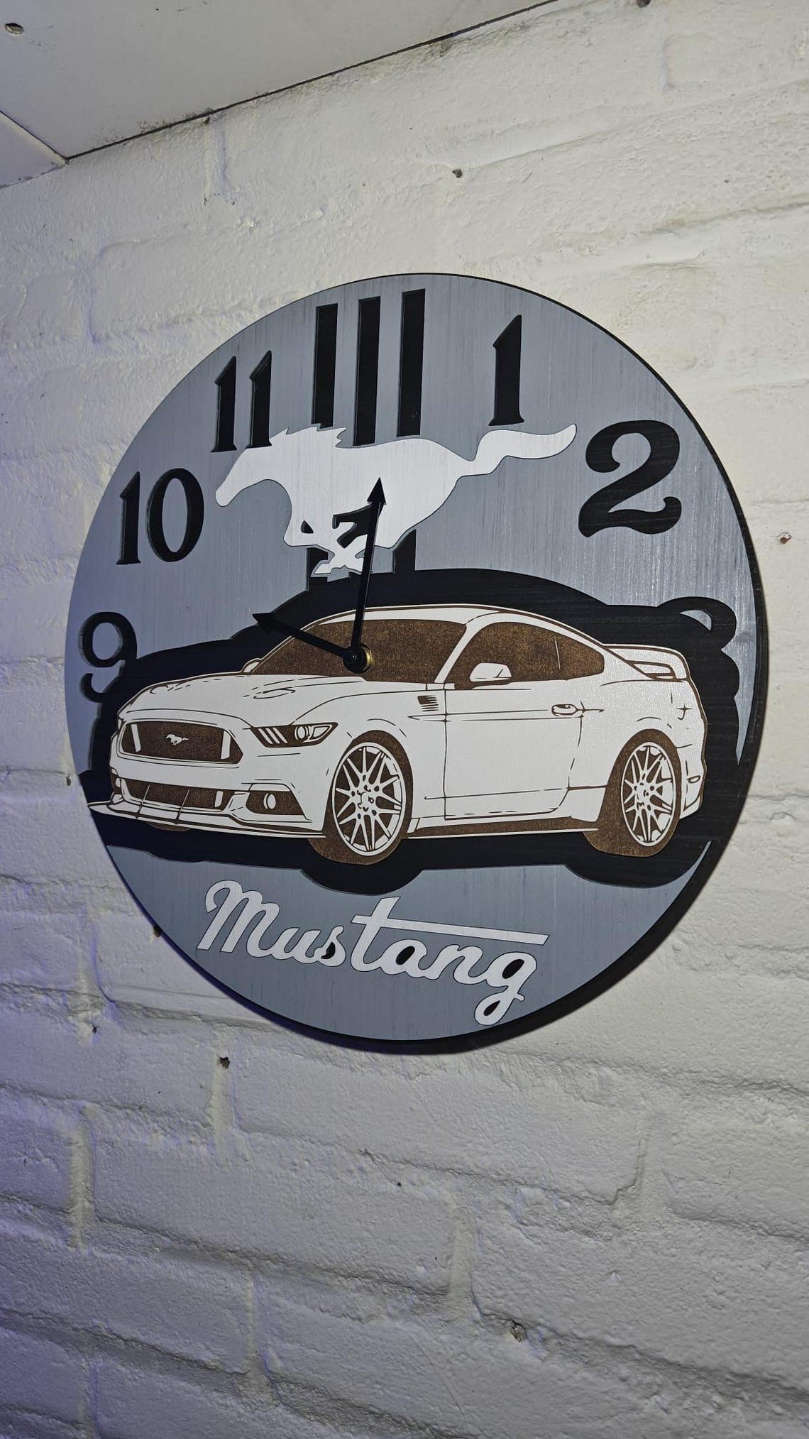 Laser Cut Wooden Ford Mustang Clock – Garage Decor, Car Enthusiast Gift ...