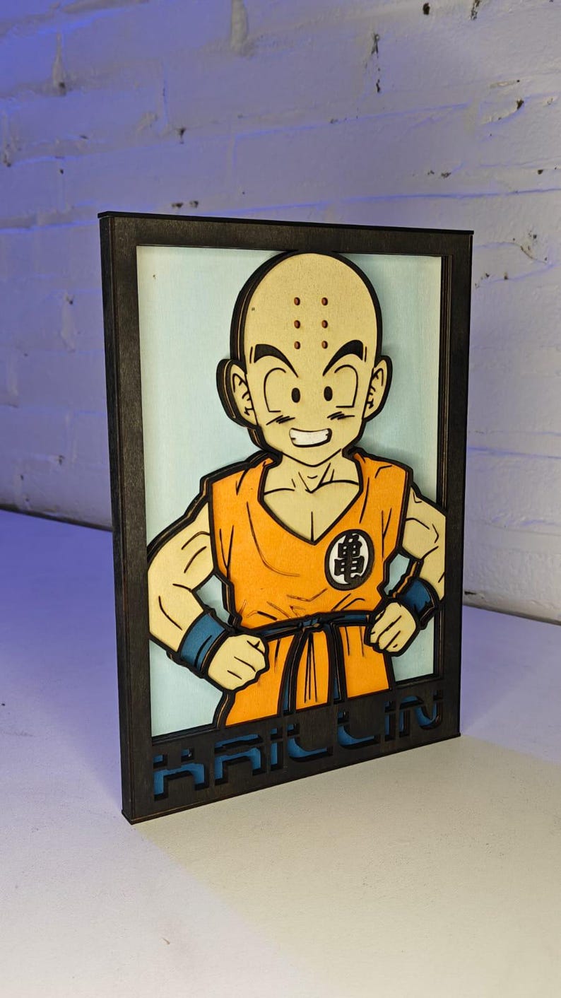 Krillin Wooden 3D Artwork – Dragon Ball - Etsy