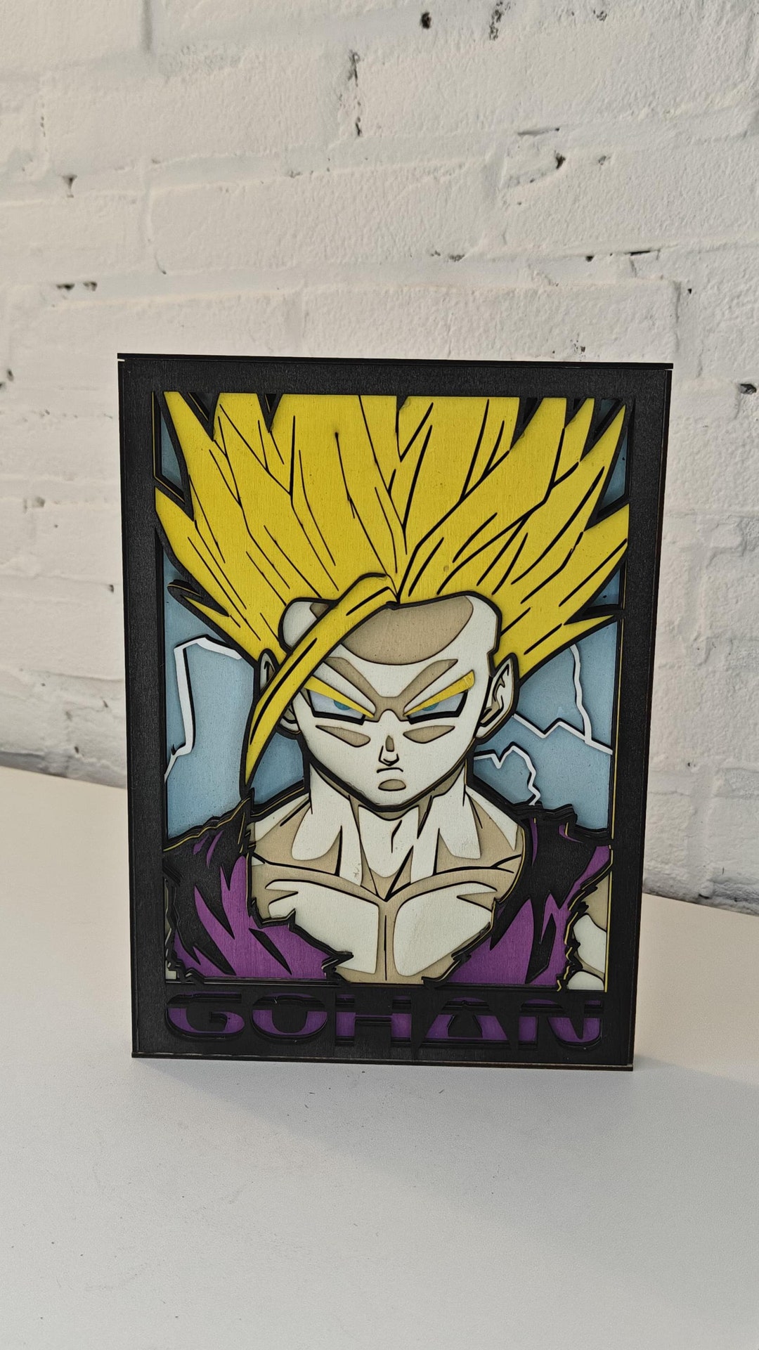 Wooden 3D Painting – Super Saiyan Gohan Art - Etsy