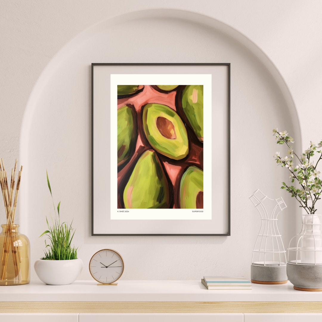 Avocados Painting Art Print | Kitchen Wall Art | Modern Contemporary ...