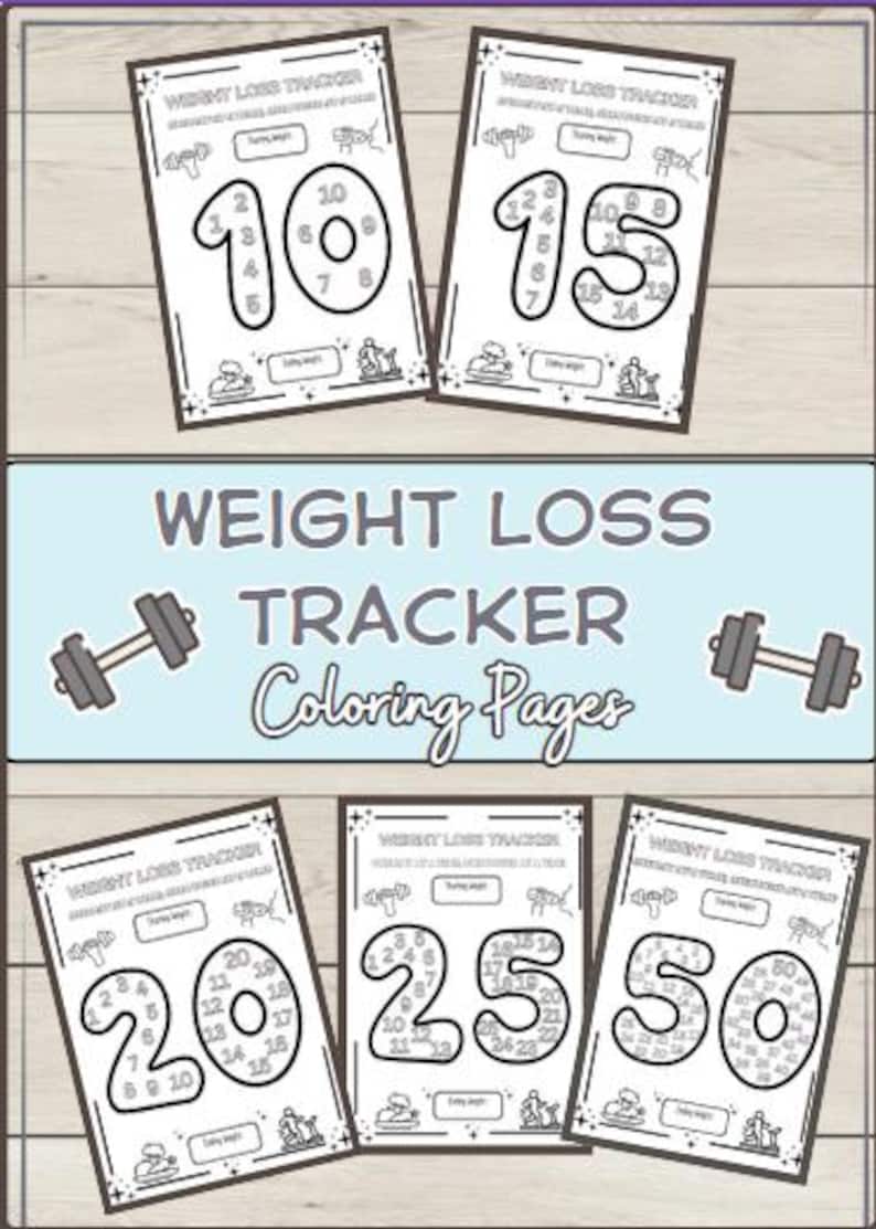 Weight Loss Tracker Coloring Pages - Etsy