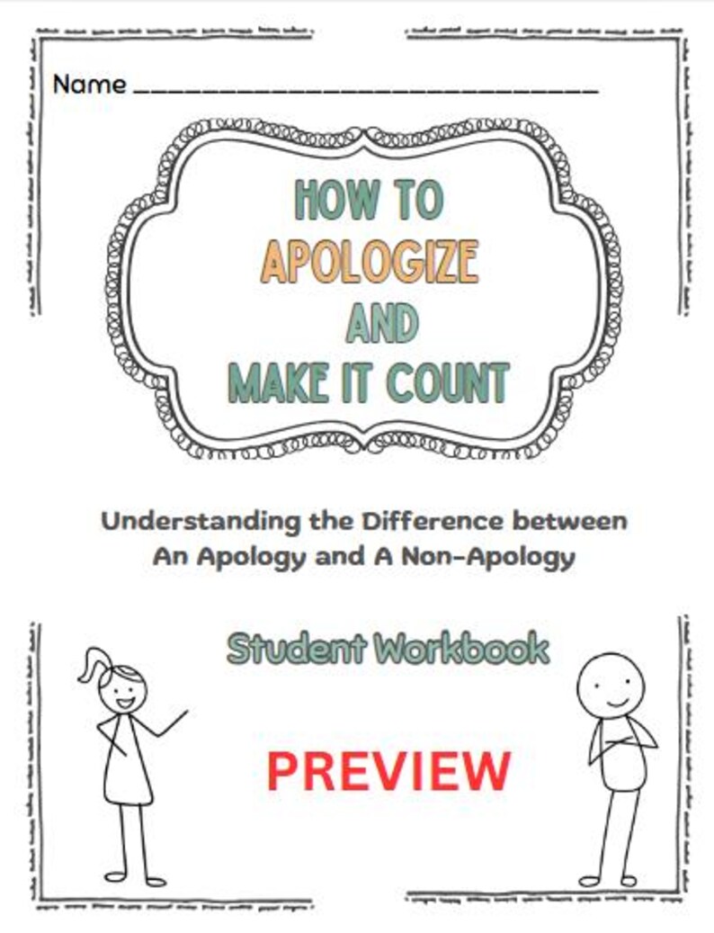How to Apologizesocial Emotional Character Education Lesson-school ...